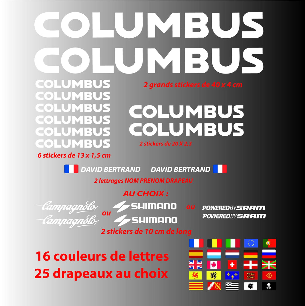 Kit Stickers Autocollants XXL Columbus – Stickers Perso