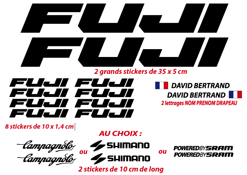 Kit Stickers Autocollants XXL Fuji – Stickers Perso