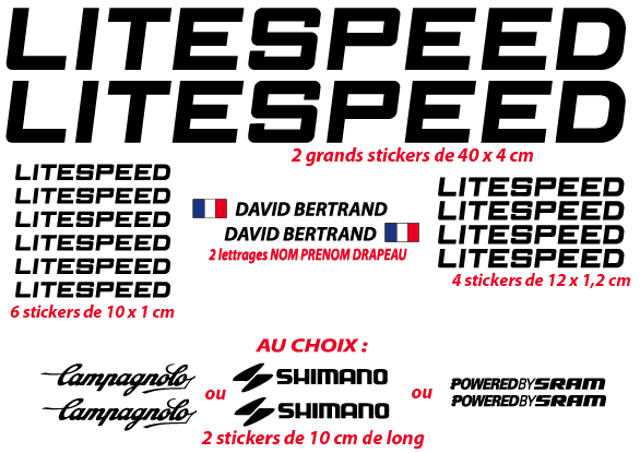 Kit Stickers Autocollants XXL Litespeed – Stickers Perso